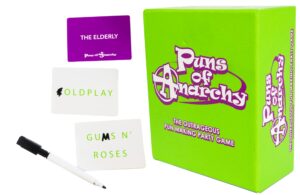 puns of anarchy - the outrageous pun-making game - no bands, movies, or famous things are safe from becoming hilarious wordplay game for creative people