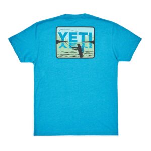 yeti spey-cast short sleeve t-shirt, teal, large