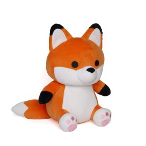 avocatt orange red fox plush - 10 inches stuffed animal plushie - hug and cuddle with squishy soft fabric and stuffing - cute toy gift for boys and girls