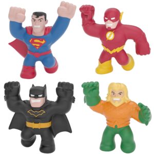 heroes of goo jit zu licensed dc - 4 pack - aquaman, batman, superman and the flash