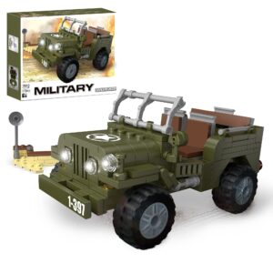 olimond toys military vehicle building sets army truck building kit ww2 willys car model building toys for kids aged 6-12 (272 pcs)