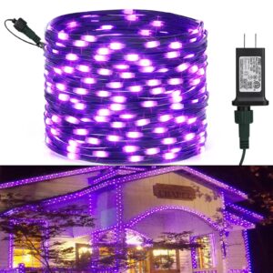 joomer purple halloween lights, 66ft 200 led halloween light plug in timer indoor outdoor fairy twinkle tree light waterproof 8 modes for home halloween decorations