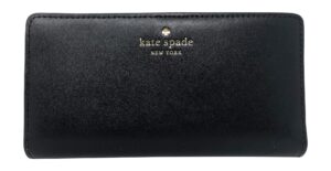 kate spade new york schuyler large slim bifold leather wallet, black