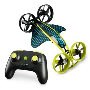 wowwee hydraquad 3-in-1 hybrid air to water stunt drone – remote control toy for kids