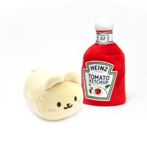 anirollz x heinz bunny plush with tomato ketchup toy blanket small 6" bunniroll