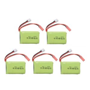 gzxlay high-performance battery backup 3pcs 7.4v 1500mah rechargeable remote control lithium battery transmitter battery for fs-gt5 rc models parts toys battery-2pcs and cable ( color : 5pcs )