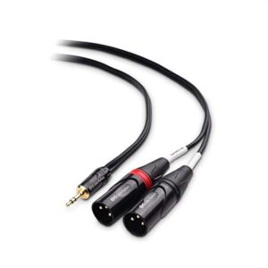 senor cable 3.5mm 1/8 inch trs to 2 xlr cable, male to male aux to dual xlr breakout cable - (10 feet)