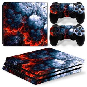 domilina vinyl skin decal sticker cover set for ps4 pro console and 2 controllers - volcanic