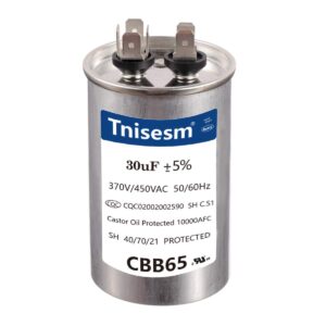 tnisesm 20uf cbb65 capacitor mfd 370v 450vac motor running for air conditioner 50/60hz for ac motor run or fan start and cool or heat pump air conditione