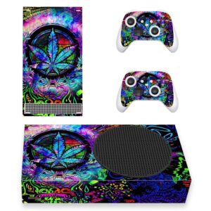 playvital psychedelic leaf custom vinyl skins for xbox core wireless controller, wrap decal cover stickers for xbox series s console controller