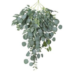 moovgtp eucalyptus swags, 31.5inch artificial hanging eucalyptus plants green eucalyptus garland eucalyptus teardrop swag front door eucalyptus flower for home garden wedding decoration