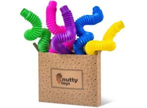 nutty toys jumbo xxl pop tubes - sensory toys - fine motor skills learning for toddlers, top adhd & autism fidget 2025 for kids, best preschool gifts idea, unique boy & girl valentines day present