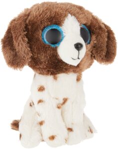 ty 2007517 muddles brown & white dog beanie boo stuffed animal, multicoloured, 15 cm