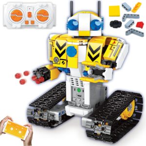 remote control robot building kits with remote & app - 385-pcs brick blocks | kids learning educational science stem toys building toys for girls and boys ages 6, 7, 8, 9, 10, 11, 12+ years old