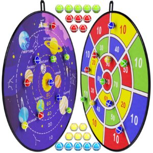 bootaa 2 pack 29" large dart board game set with 20 sticky balls, indoor/sport outdoor fun party play games, boys girls toys, birthday toy gifts for 3 4 5 6 7 8 9 10 11 12 year old boys girls kids