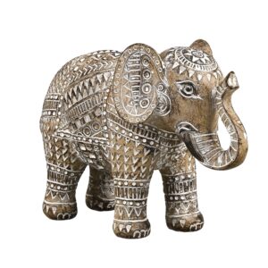 teresa's collections boho elephant decor, elephant statues brings good luck for home decor, elephant figurines resin for bookshelf, living room, centerpiece home decorations gifts for mom, 6.3"