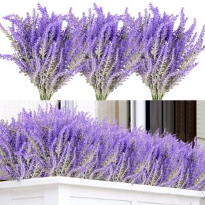 n&t nieting flowers artificial, 6pcs purple flower fake lavender for diy wedding bouquet table centerpieces patio garden outdoor indoor home decoration