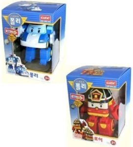 robocar poli 2 pack poli + roy transforming robot toys, 4" transformable action figure car toy, rescue team emergency vehicle playset, holiday birthday rescue car toys gift for boys girls age 1-5