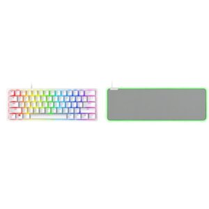 razer huntsman mini 60% gaming keyboard + goliathus extended chroma bundle: clicky optical switches - mercury white