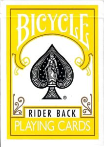 bicycle rider back yellow deck