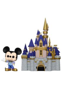 funko pop town: walt disney world 50th - cinderella castle with mickey mouse, multicolor, 4 inches, (58965)