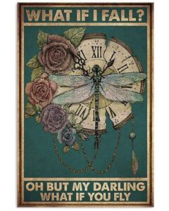 what if i fall? oh but my darling what if you fly retro metal tin sign aluminum metal sign home parlor bar cafe wall decor iron painting 8x12 inch