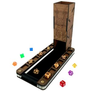 c4labs deluxe walnut dice tray and walnut cthulhu dice tower bundle