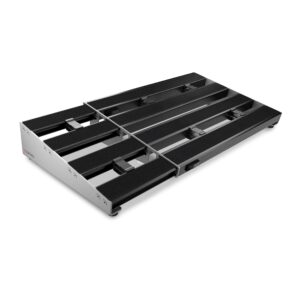 d'addario accessories xpnd pedal board - guitar pedal board that expands - pedal boards for guitars - 2 rows, lightweight, durable aluminum pedalboard - pre-applied loop velcro for swapping pedals