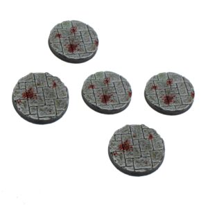 war world gaming 40mm round dungeon one resin bases x5 for 20-28mm scale miniatures & figures,5 x 40mm