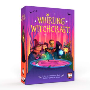 aeg whirling witchcraft | use recipes, generate magical ingredients & overflow opponent's cauldron | halloween board game | 2-5 players | ages 10+