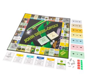 john deere-opoly kids board game - cooperative farming games for kids - classic board games for family game night - tractor themed board game - farm games ages 8 years and up