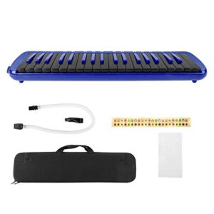 f-37s melodica 37 key with mouthpiece air piano keyboard wind musical instrument suitable for beginner practice + bag f-37s(blue)