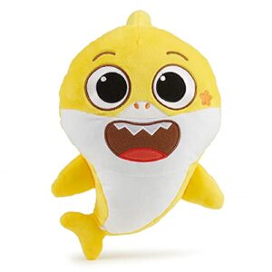 wowwee pinkfong baby shark offical 12" fin friend plush with sound - baby shark, yellow