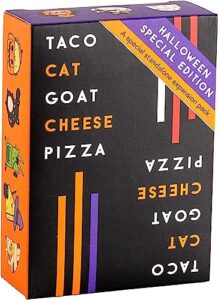 taco cat goat cheese pizza – halloween edition – halloween party games for kids and adults - halloween party favors, halloween school party prize, trick or treat gift, kids ages 8+