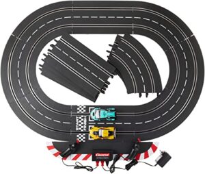 carrera evolution 20025240 super cars analog electric 1:32 scale slot car racing track set - includes two 1:32 scale cars & two dual-speed controllers ages 8+