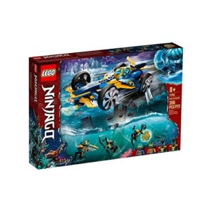 lego ninjago ninja sub speeder 71752 building kit; amphibious car toy with ninjago cole and jay minifigures; new 2021 (356 pieces)