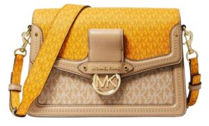 michael michael kors michael kors women s jessie medium two tone logo shoulder bag in sunshine multi, style 30s0si6l2v.