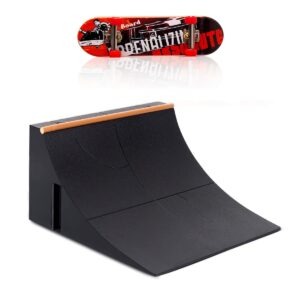 cs cosddi skate park starter kit finger skateboard ramp - ultimate parks training with stair rail and half pipe(style b)