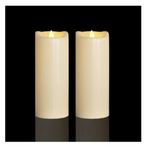 2 pack 4” x 10” waterproof outdoor flameless candles with timer large battery operated electric led pillar candle suit for gift home décor party wedding supplies garden halloween christmas decoration