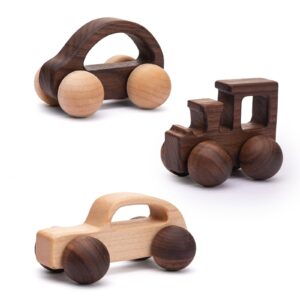 3pcs wooden baby toys,baby grasping toys push car toys montessori toys wooden toy vehicles,#2