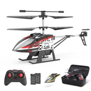 deerc de52 remote control helicopter,altitude hold rc helicopters with storage case extra shell,2.4ghz aircraft indoor flying toy with high&low speed mode,2 modular battery for 24 min play boys girls