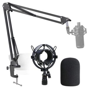 youshares at2020 microphone stand with pop filter and shockmount compatible with audio-technica at2020 at2020usb+ at2035