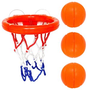 kid bath toys bathtub basketball hoop and 3 balls set by 4u2buy – strong suction cup bath toys for kids – bathroom ball shooting game for kids