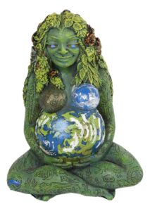 ebros gift millennial gaia green earth mother nature goddess te fiti statue by oberon zell in vivid colors home and garden decorative figurine (miniature 4" tall)