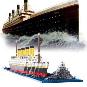 yemhash micro mini blocks titanic model building set with 2 figure, 1872 piece mini bricks toy, gift for adults and kids