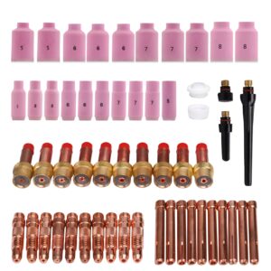 55 pcs tig torch kit tig gas lens collet body welding torch stubby kit fit wp-17 wp-18 wp-26 tig welding torch