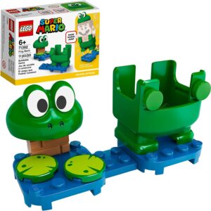 lego super mario frog mario power-up pack building set, collectible mario toy for boys & girls ages 6 and up, 71392