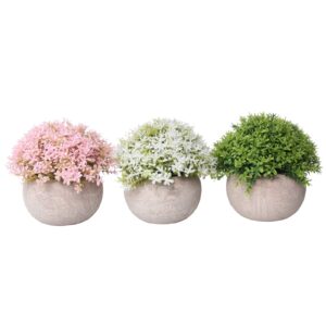 artificial plants，fake flowers fake plants room decor artificial green fake plant artificial plants in pots for home decor indoor ，garden office wall decoration artificial fake flowers 3pcs （01）