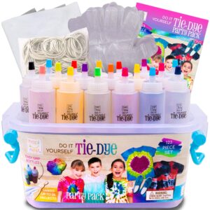 hapinest tie dye kit for kids age 8-12 & up girls boys teens, clothing shirt fabric dye arts and crafts gifts party supplies, kids tie dye kit for large group, 18 pre-filled bottles w/14 colors