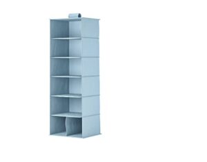 ikea stuk heavy duty 7 compartment clothes storage shelves (light turquoise 11 ¾x11 ¾x35 ½, 30x30x90 cm), foldable hanging closet organizer polyester